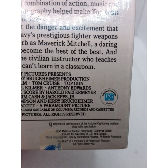 Paramount Pictures | Media | Top Gun Vhs Paramount Pictures Millennium ...